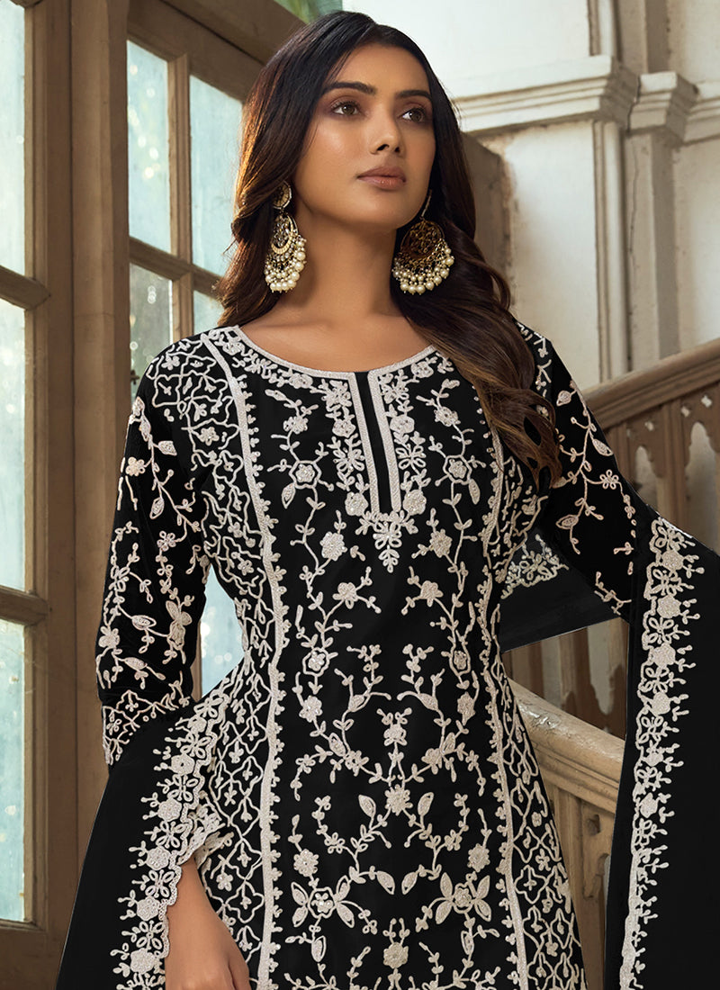 Buy Pakistani Clothing - Black Embroidery Pakistani Pant Style Suit At ...