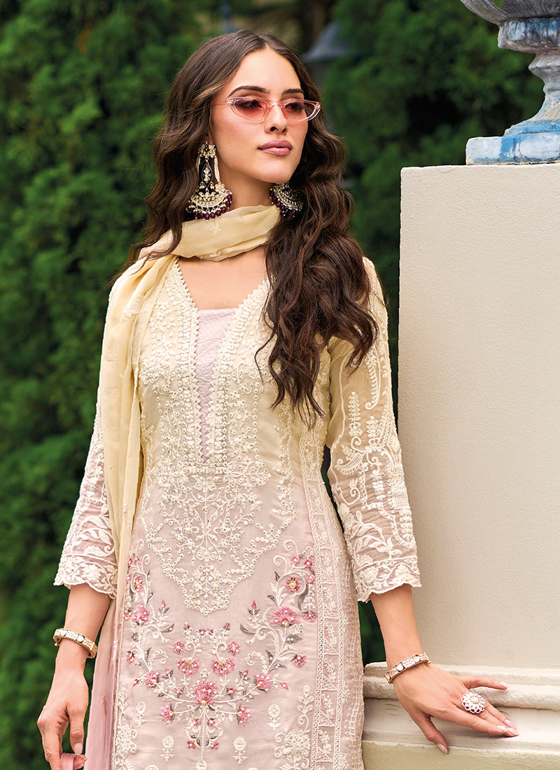 Buy Eid Suits - Light Pink Multi Embroidery Traditional Salwar Suit At ...