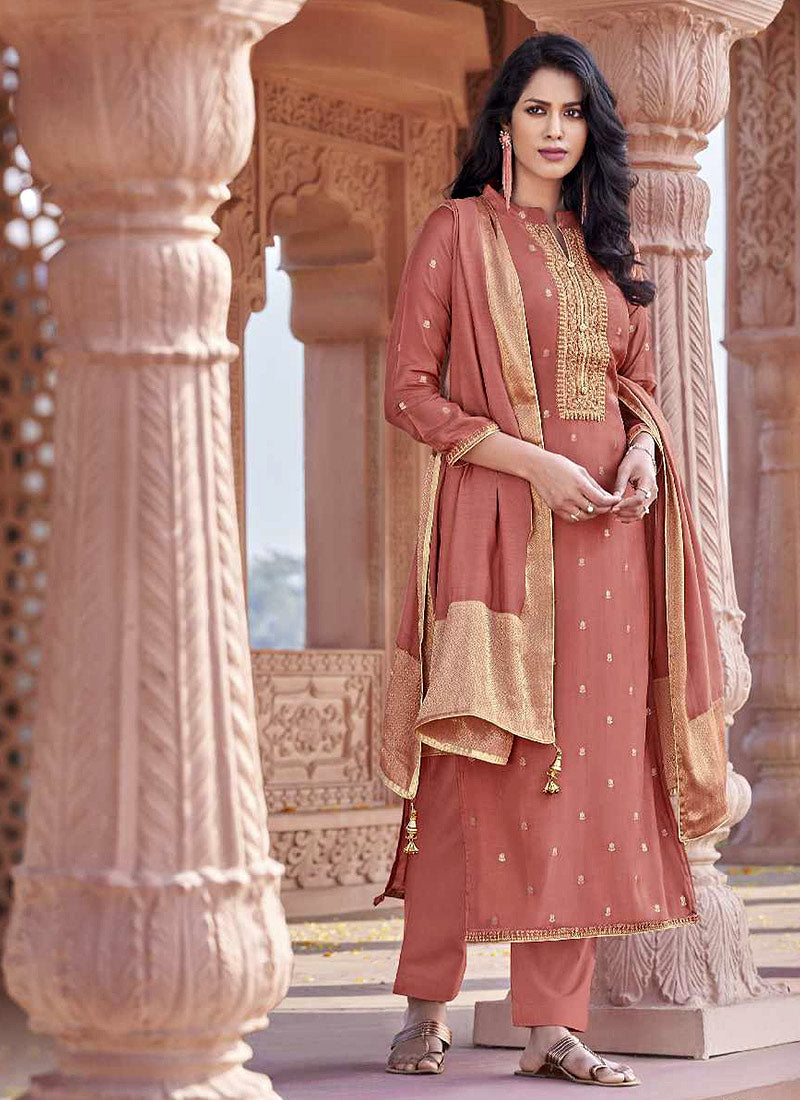 Buy Peach Designer Salwar Kameez In USA, UK, Canada, Australia ...